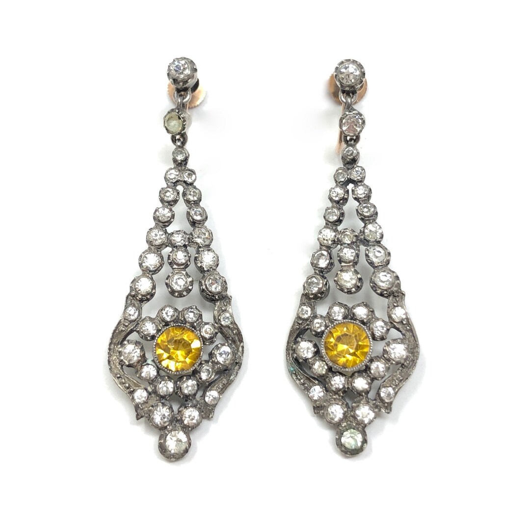 Edwardian C.1900 Antique Paste Drop Earrings - Etsy