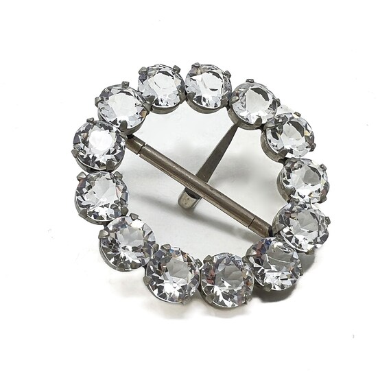 1920s Art Deco Vintage Circular Crystal Buckle - Gem