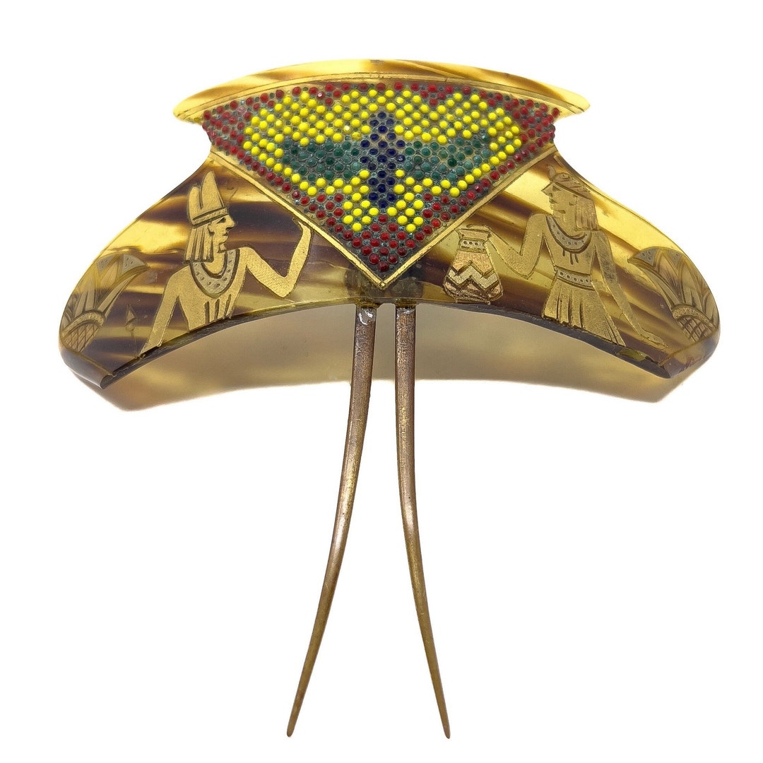 Egyptian Revival Hair Pin 1920s Vintage Celluloid - Etsy