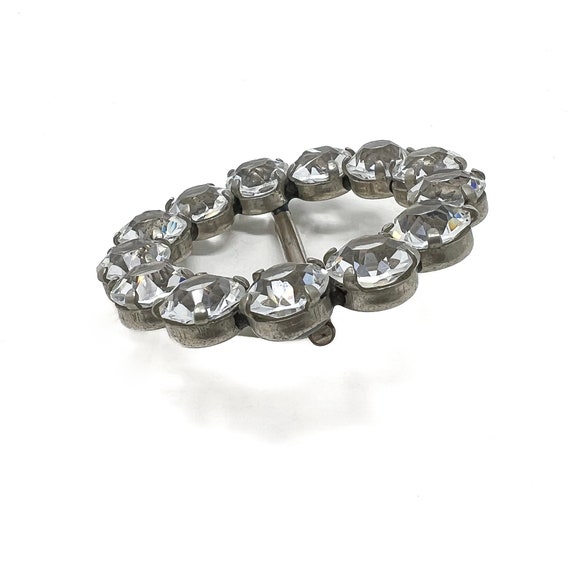 1920s Art Deco Vintage Circular Crystal Buckle - Gem