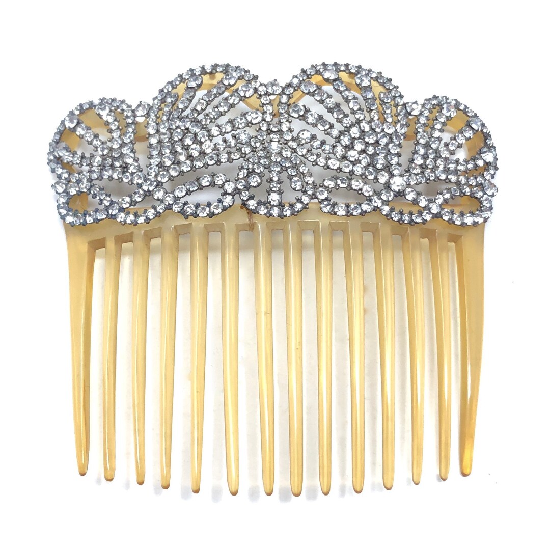 Edwardian C.1900 Celluloid and Paste Antique Hair Comb - Etsy