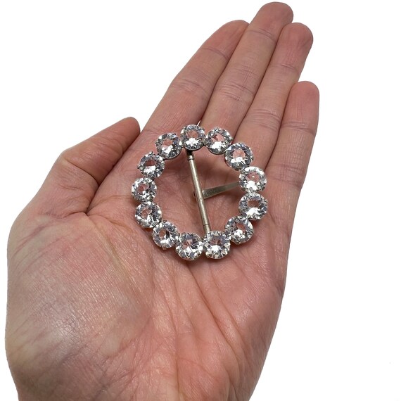 1920s Art Deco Vintage Circular Crystal Buckle - Gem