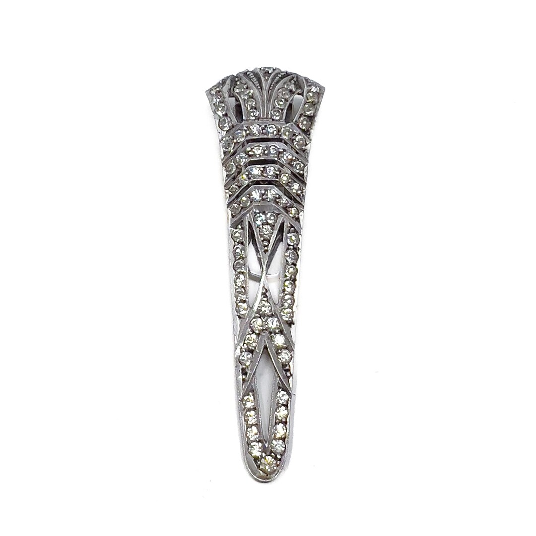 1930s Art Deco German Silver and Paste Vintage Dress Clip - Etsy