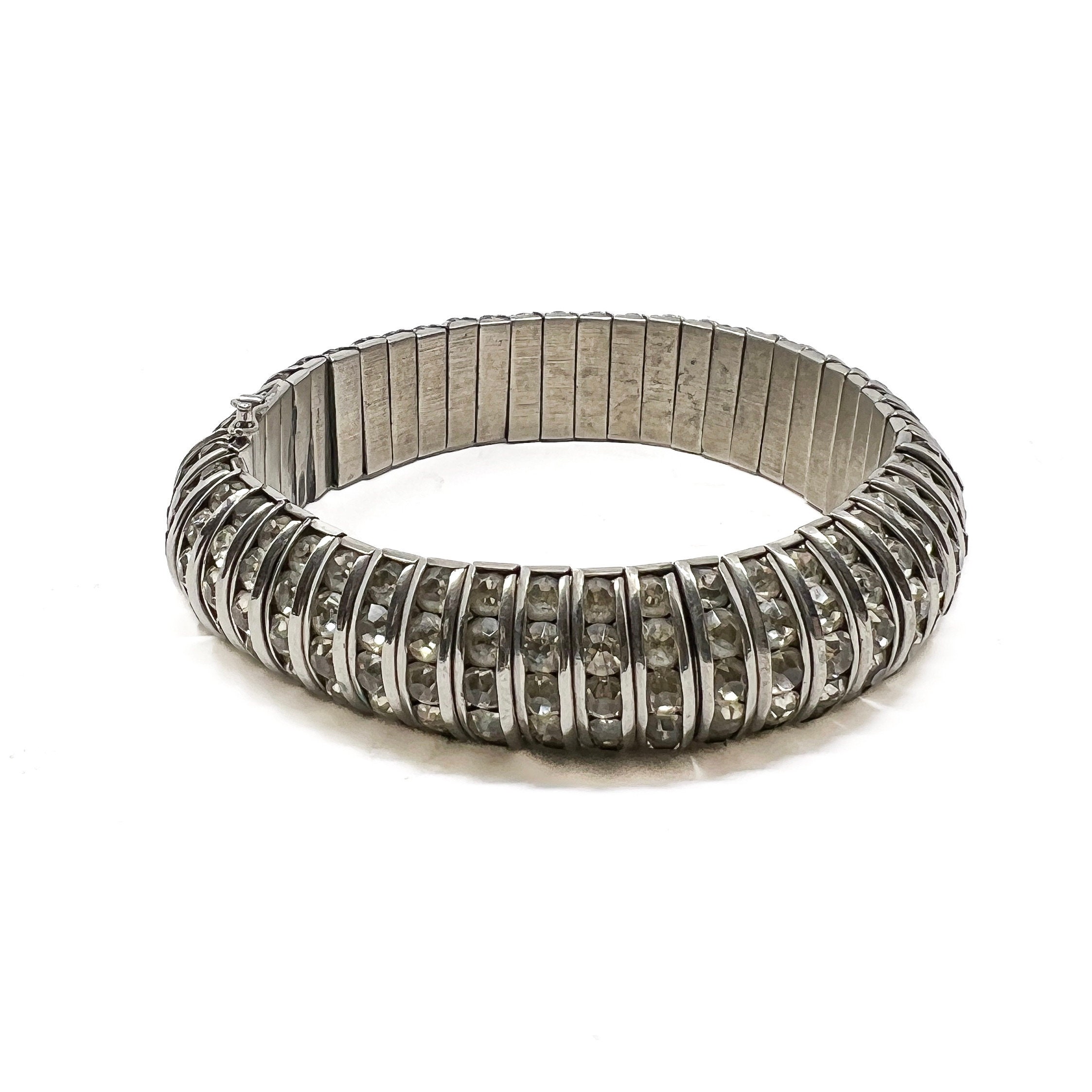 Schreiber and Hiller 1930s Art Deco Channel Set Paste Vintage Cuff - Etsy