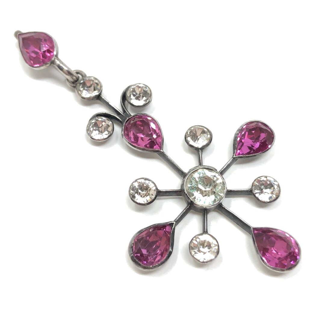 Antique Pink Paste Star Pendant - Etsy