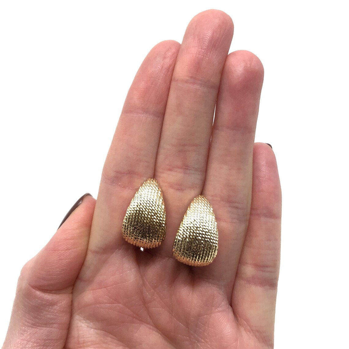 Monet 1990s Gold Plated Comma Design Vintage Earrings | Etsy