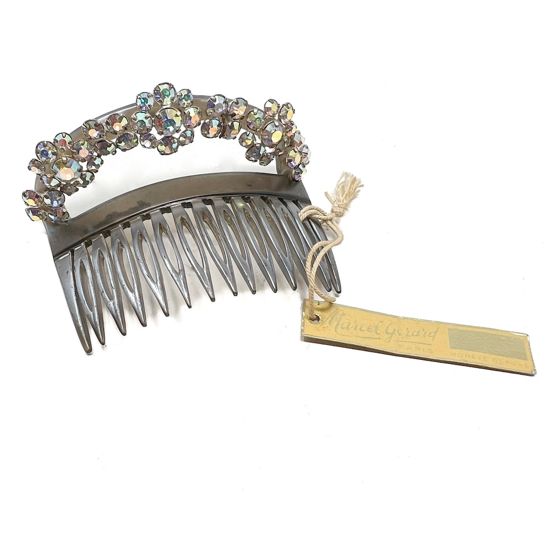 Marcel Gérard Hair Comb 1960s Vintage Aurora Borealis Rhinestones - Etsy