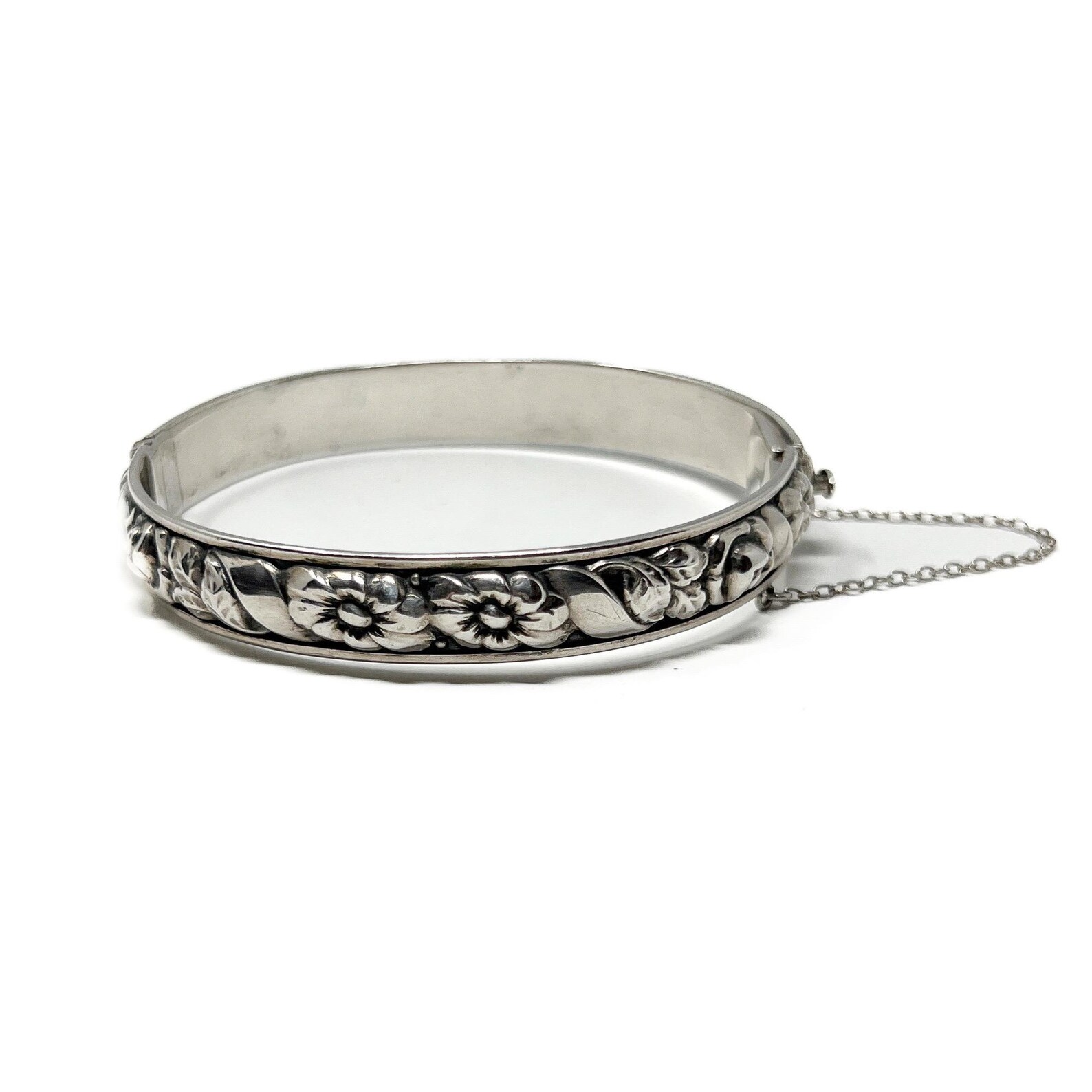 Schmit and Staub Bangle Vintage 1930s Silver Floral - Etsy