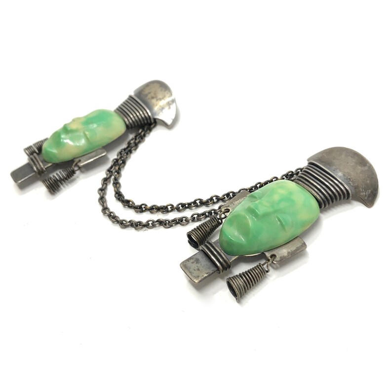 1920s Art Deco French Colonial Tribal Women Double Brooch - Etsy UK