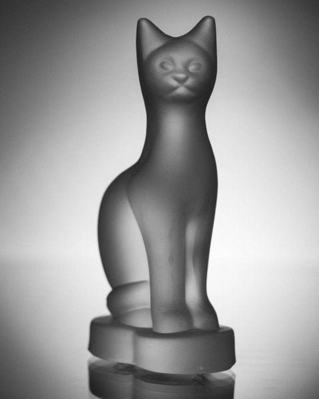 ART DECO Glass CAT Statue Czech Crystal Bohemian Hand Cut - Etsy