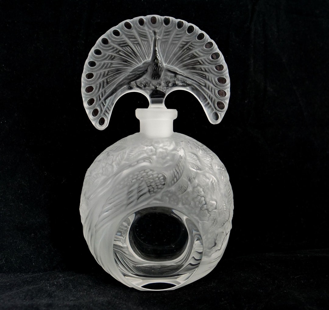 Art Deco Crystal Glass Clear Czech Bohemian Perfume Bottle Etsy