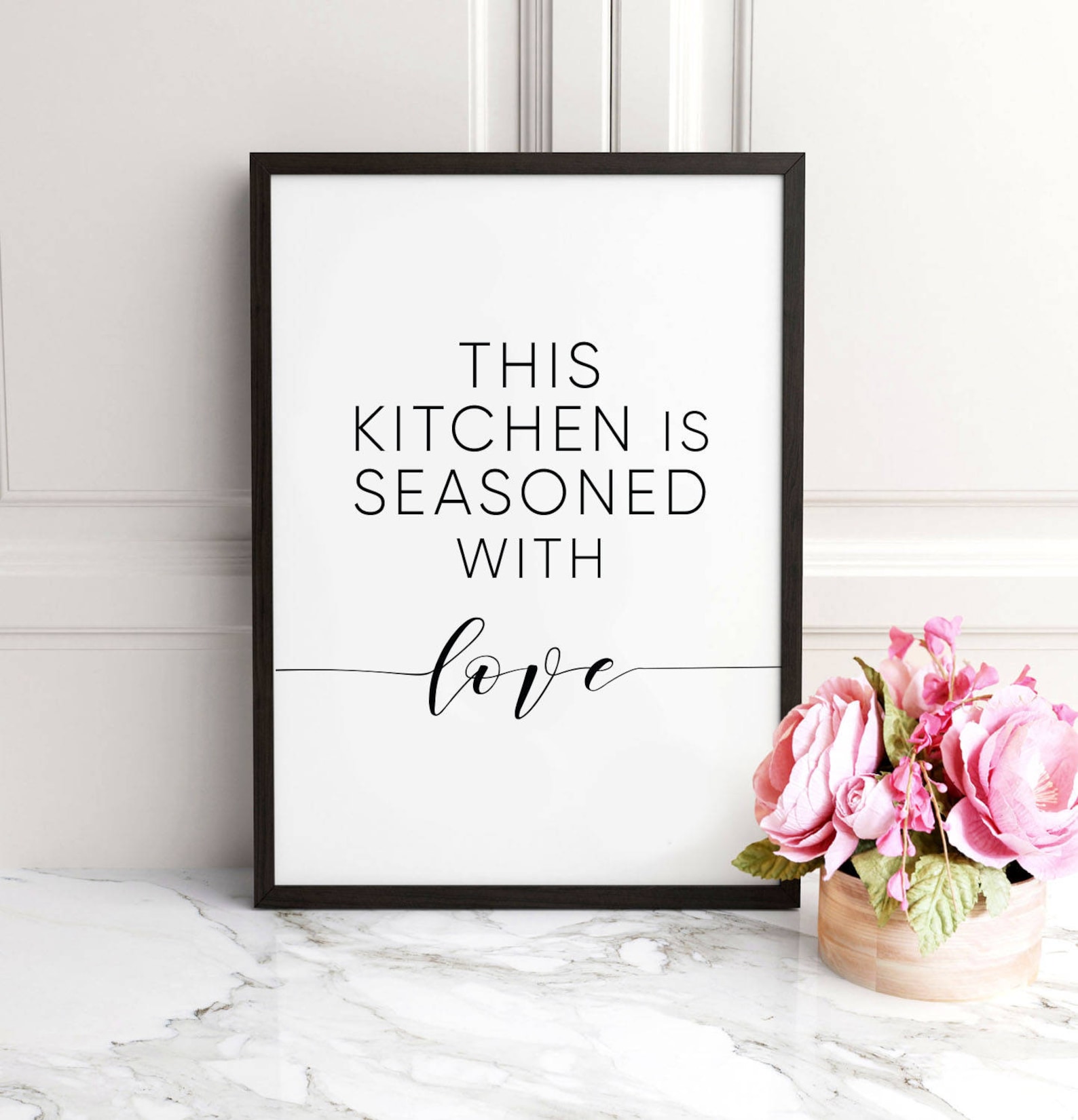 This Kitchen is Seasoned With Love Romantic Kitchen Print - Etsy