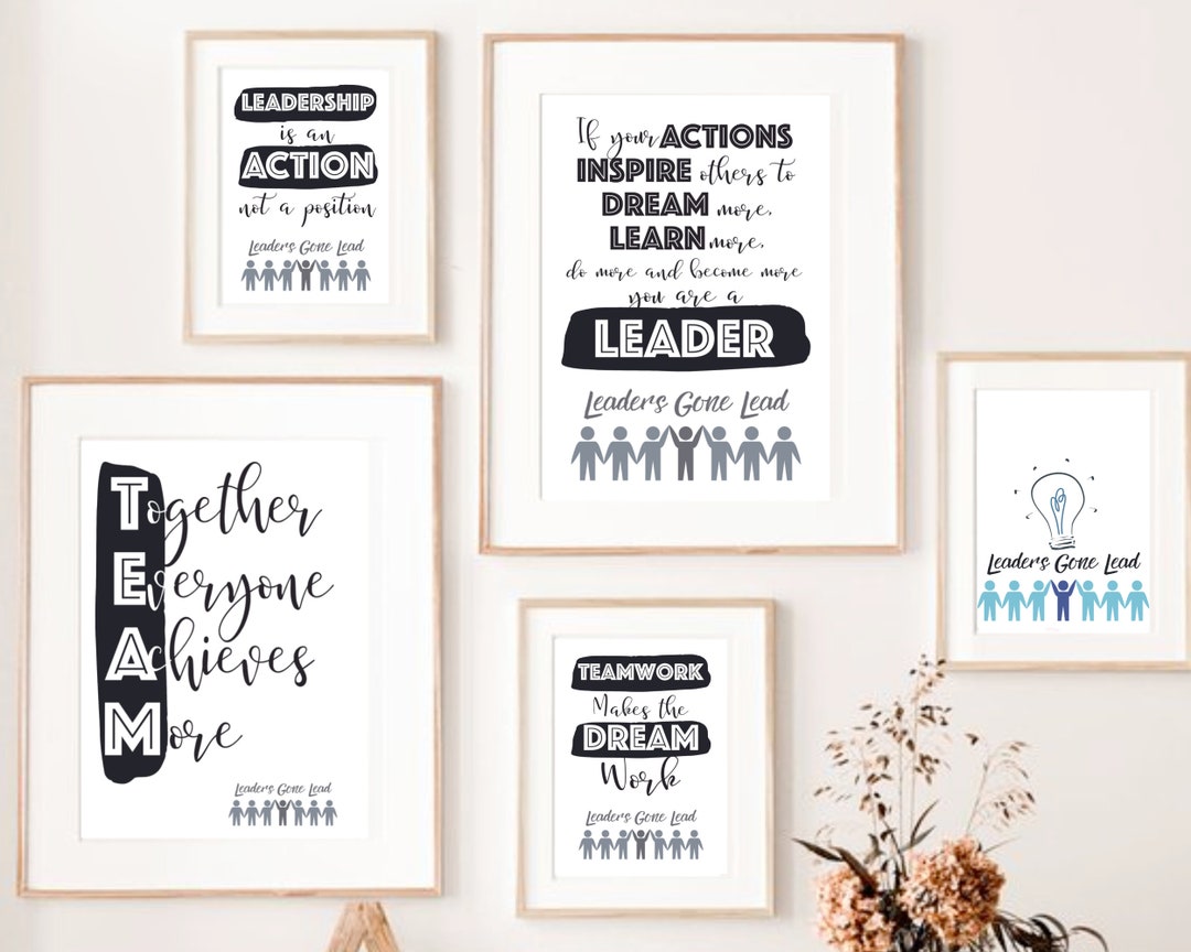 Leadership Wall Art Bundle | Set of 5 | Leadership Gifts | Office Wall ...