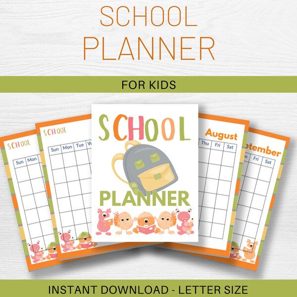 Elementary Student Planner Printable - Etsy