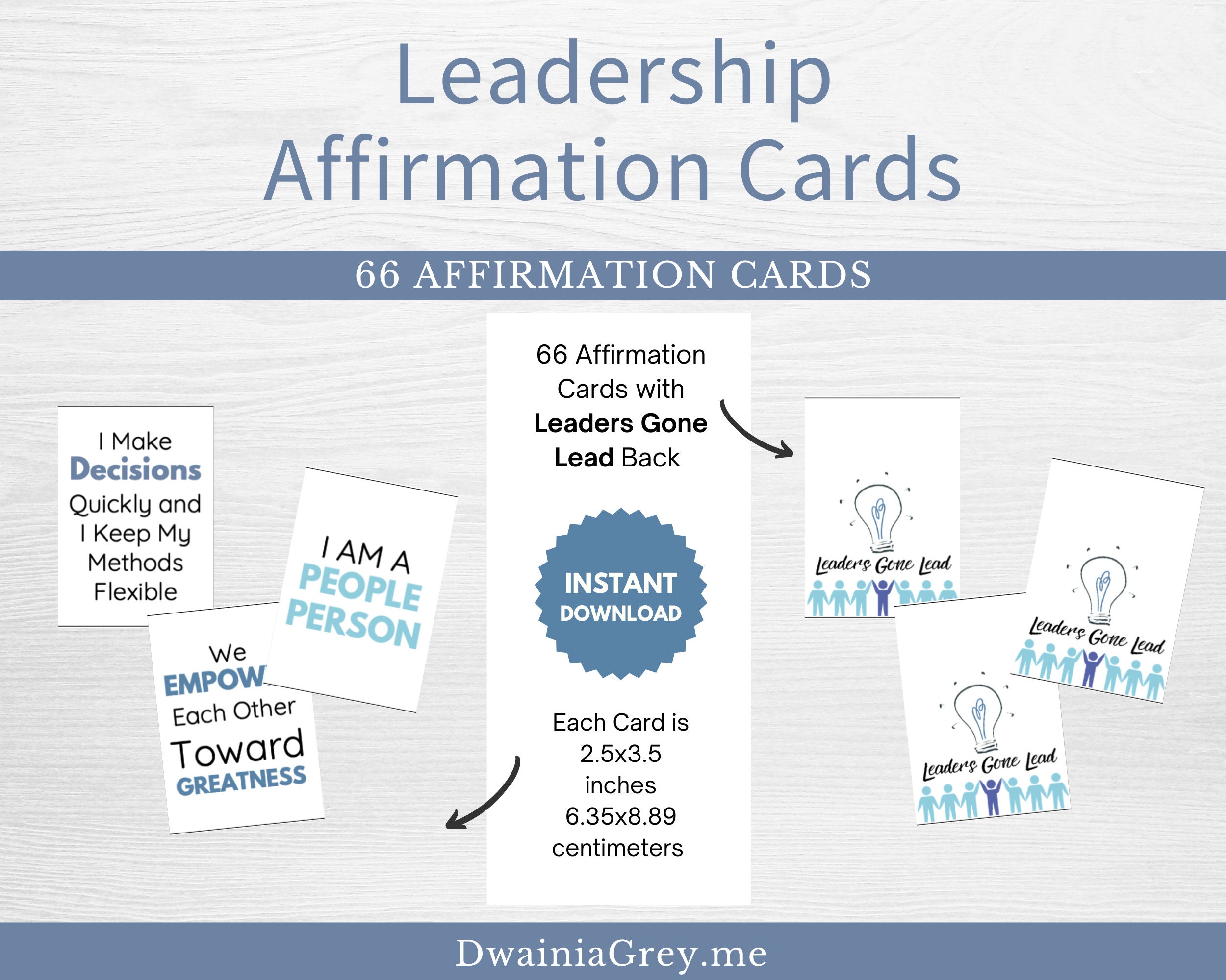 Leadership Affirmation Cards Digital Download | Positive Affirmation ...