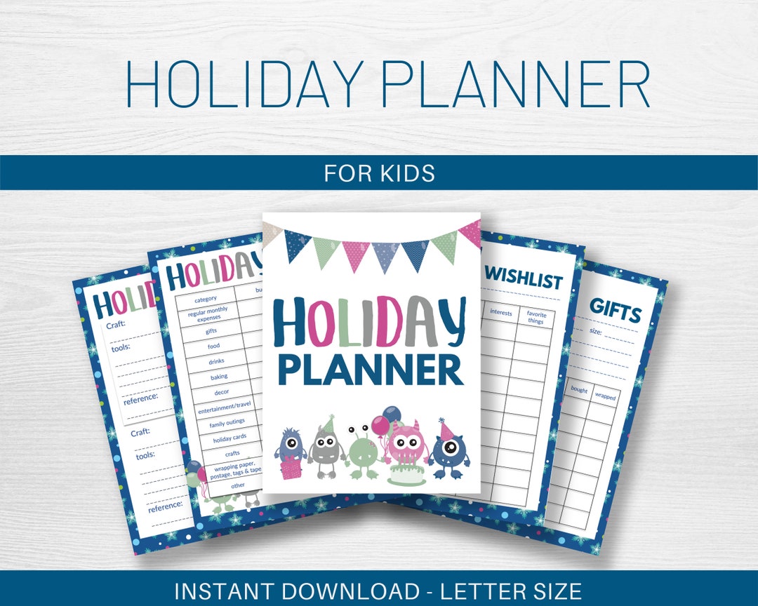 Holiday Planner for Kids, Printable Christmas Planner, Holiday Bucket ...