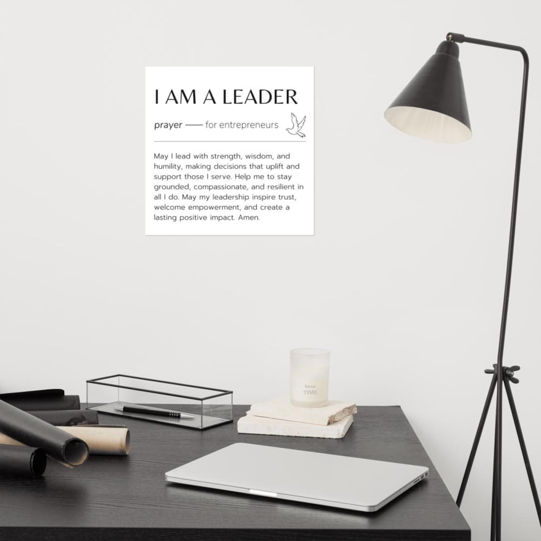 I AM A LEADER Wall Art | Leader Quotes | Leader Gifts | Office Wall Art ...