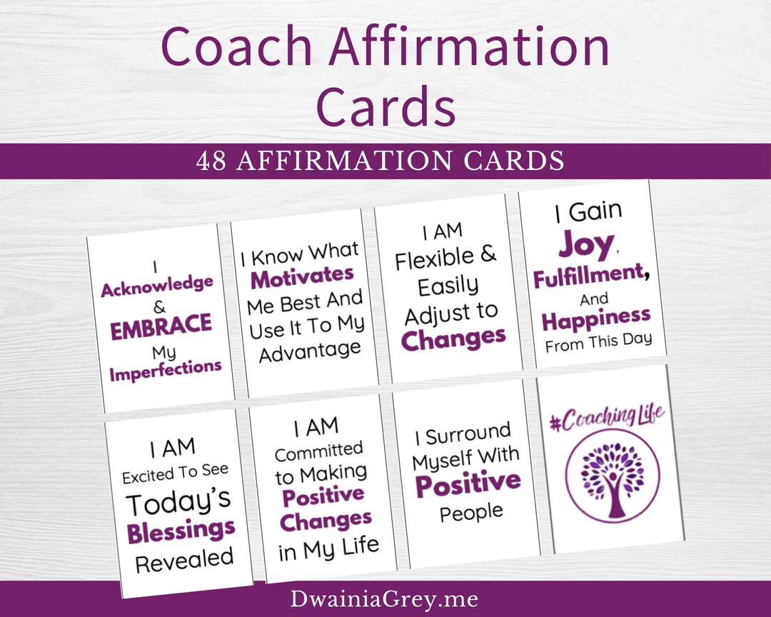 Affirmation Cards Digital Download for Coaches | Positive Affirmation ...