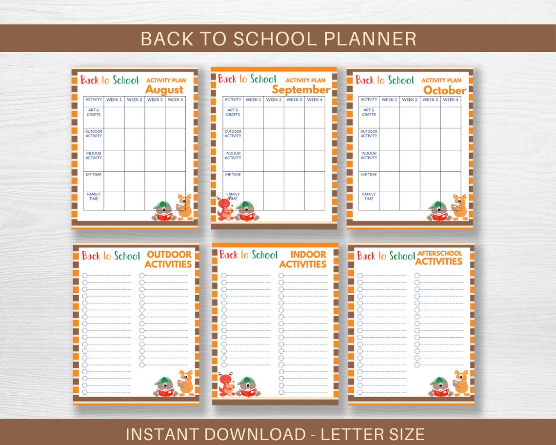 Back to School Planner for Kids, Printable School Planner, School ...