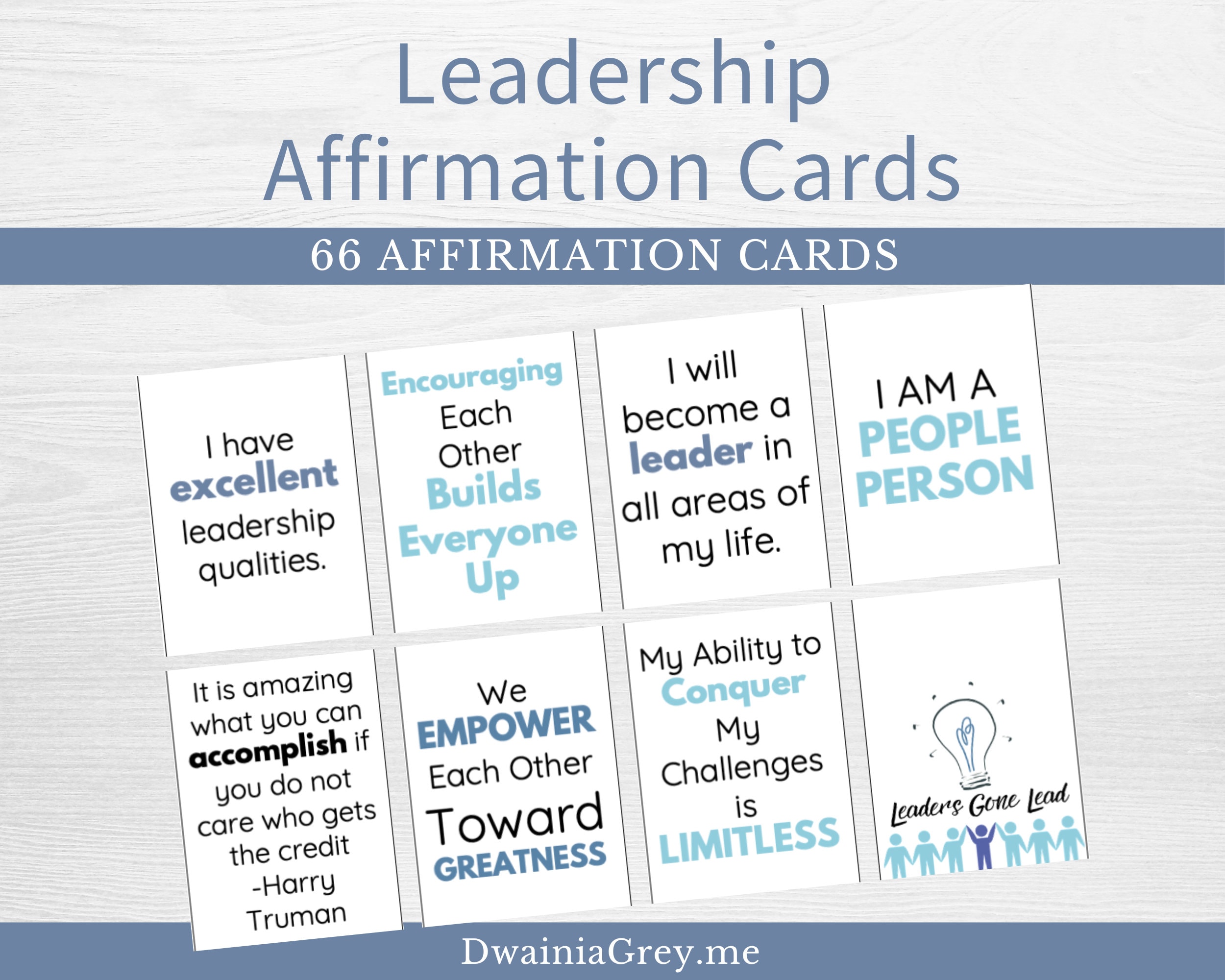 Leadership Affirmation Cards Digital Download | Positive Affirmation ...