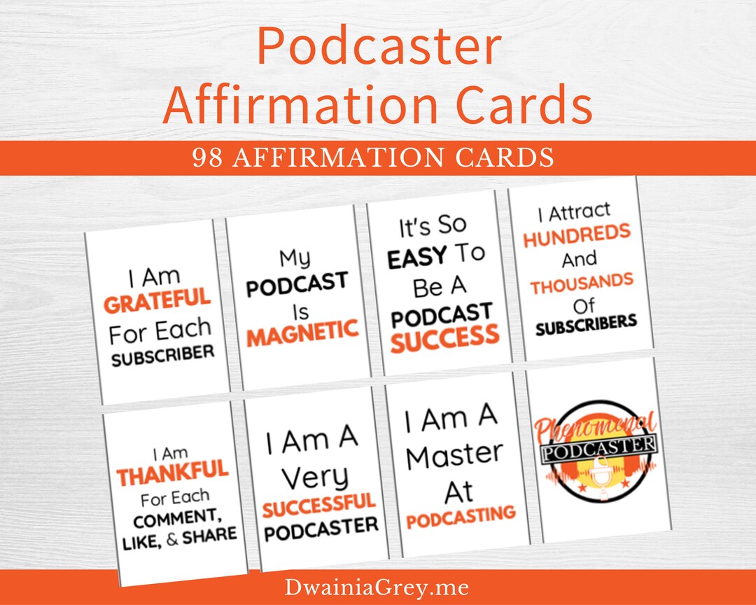 Podcaster Affirmation Cards Digital Download | Positive Affirmation ...
