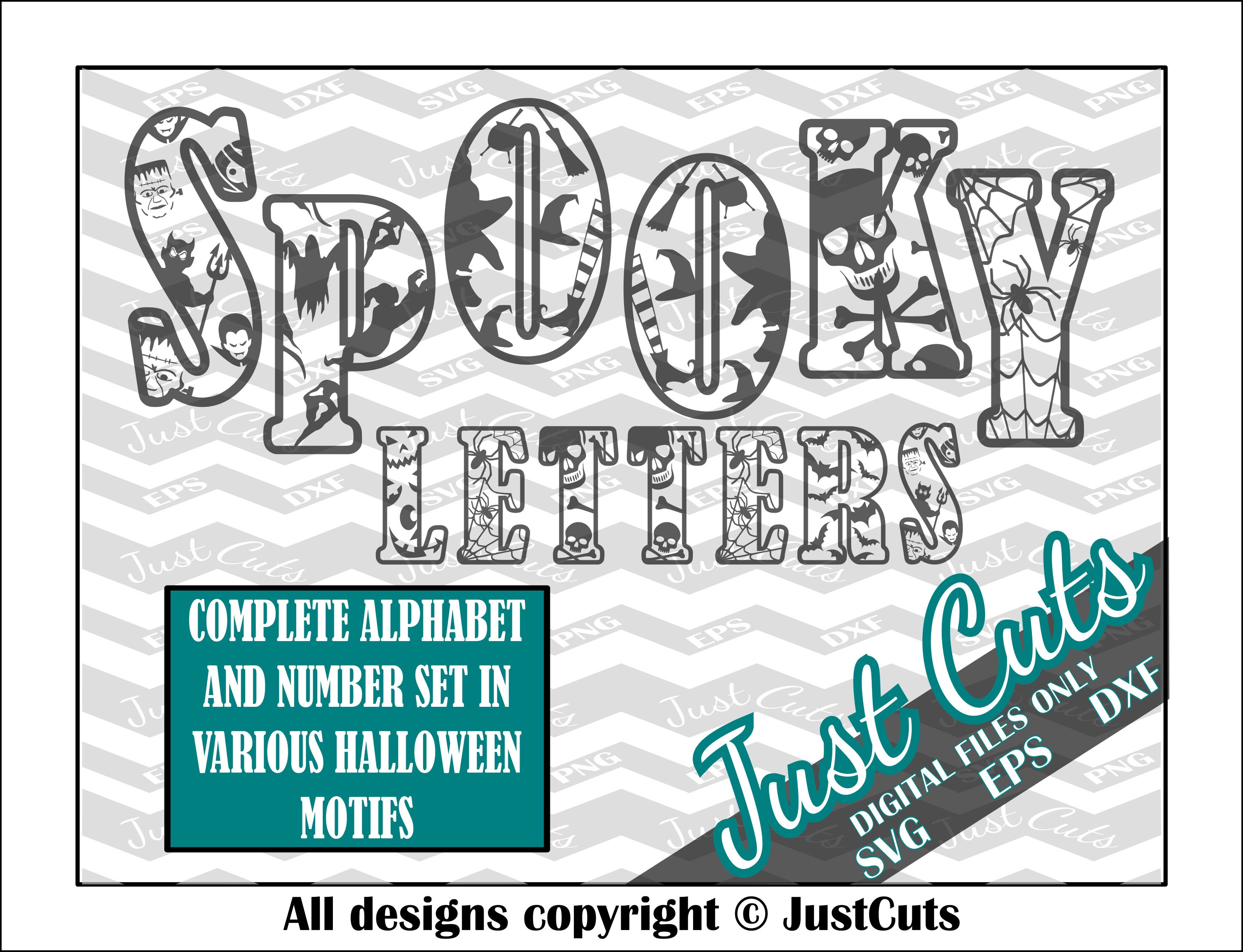 Spooky Letters SVG single layer Halloween letters Halloween | Etsy