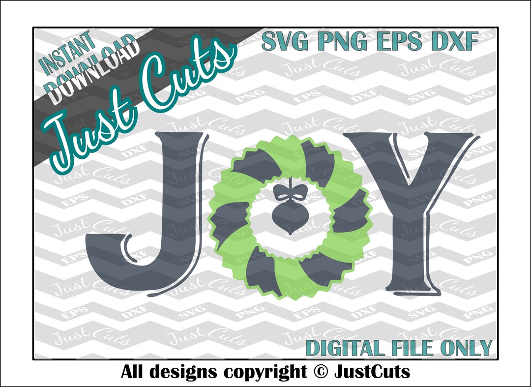 Joy Wreath SVG, Joy Svg, Christmas, Svg, Png, Eps, Dxf, Holiday Svg ...