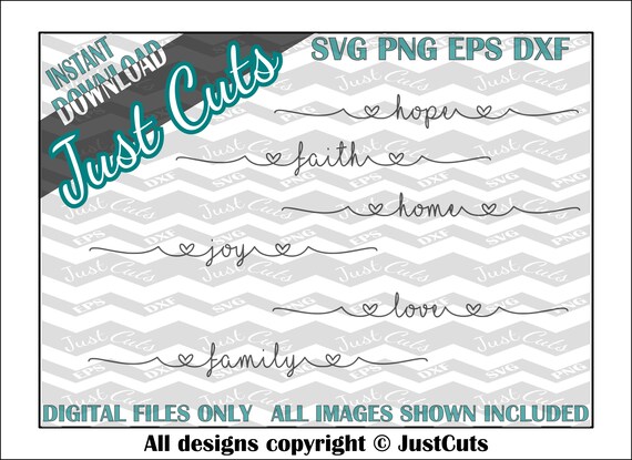 Heart Word Set Heart SVG SVG EPS Png Dxf Word Svg Text | Etsy