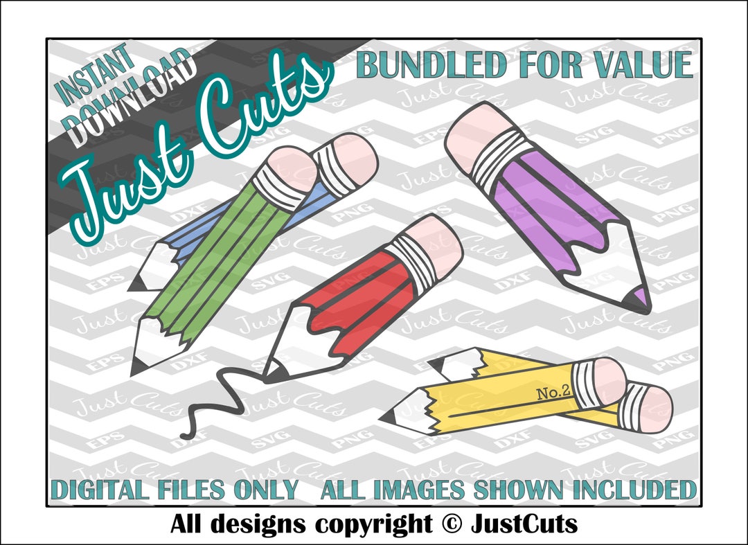 Coloured Pencils SVG Pencil Svg Pencil Svg Bundle School - Etsy