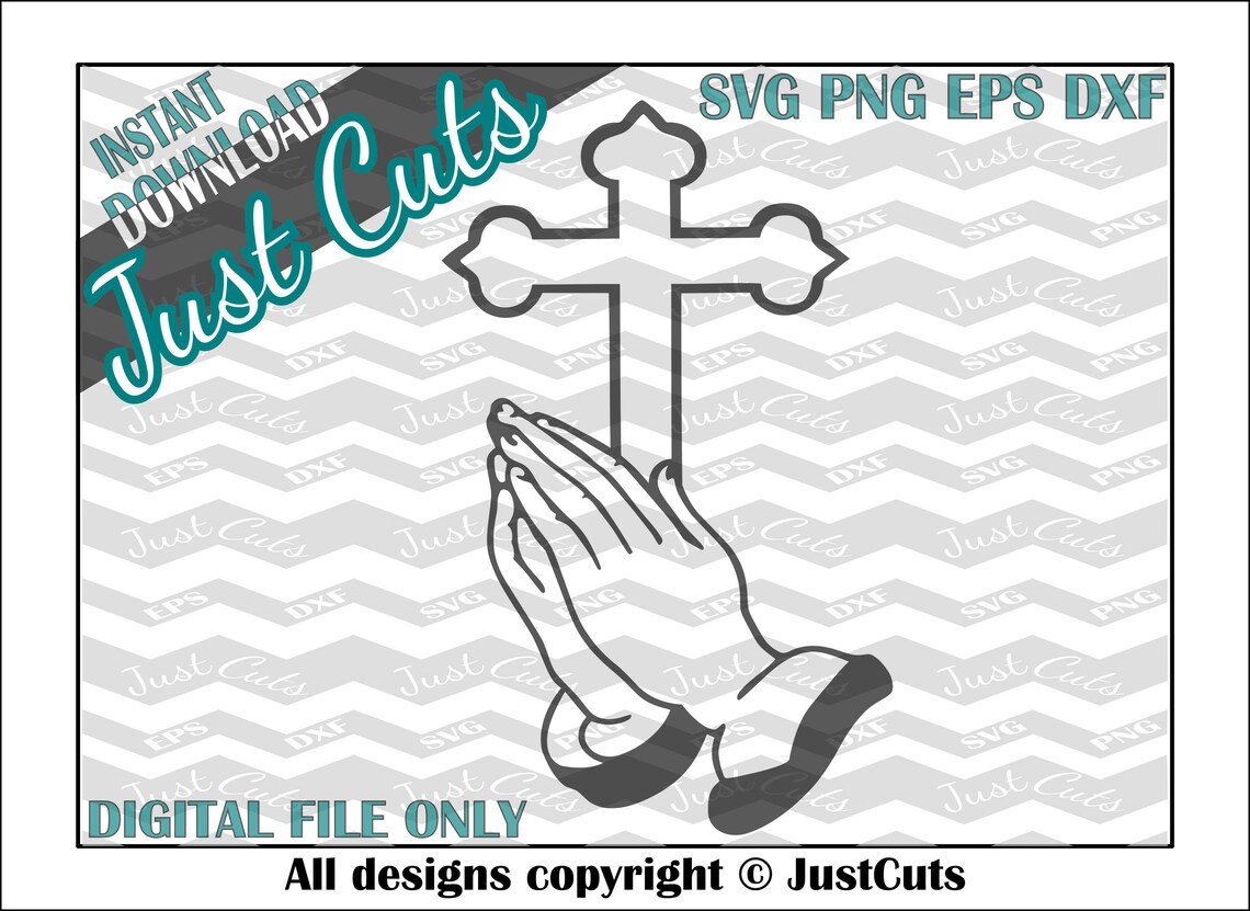 Praying Cross SVG cross SVG praying prayer praying hands | Etsy