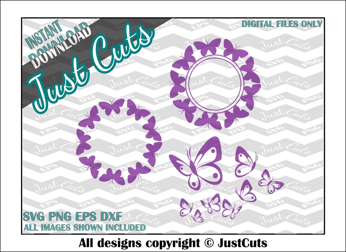 Monogram Frame Svg Butterfly Svgs Svg Frames Svg Set Frame | Etsy