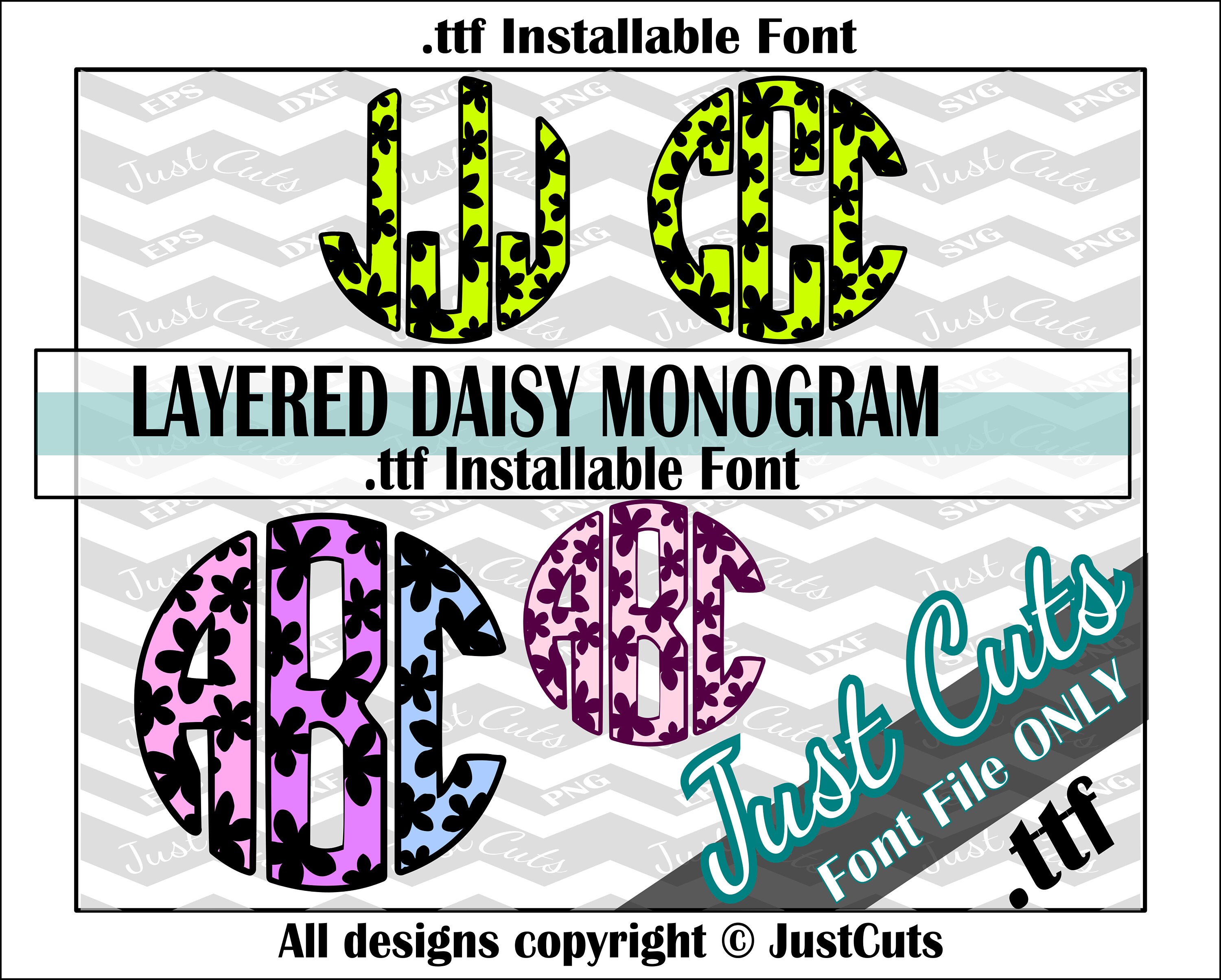 Layered Font Bundle Monogram Fonts Font Bundle Layered | Etsy