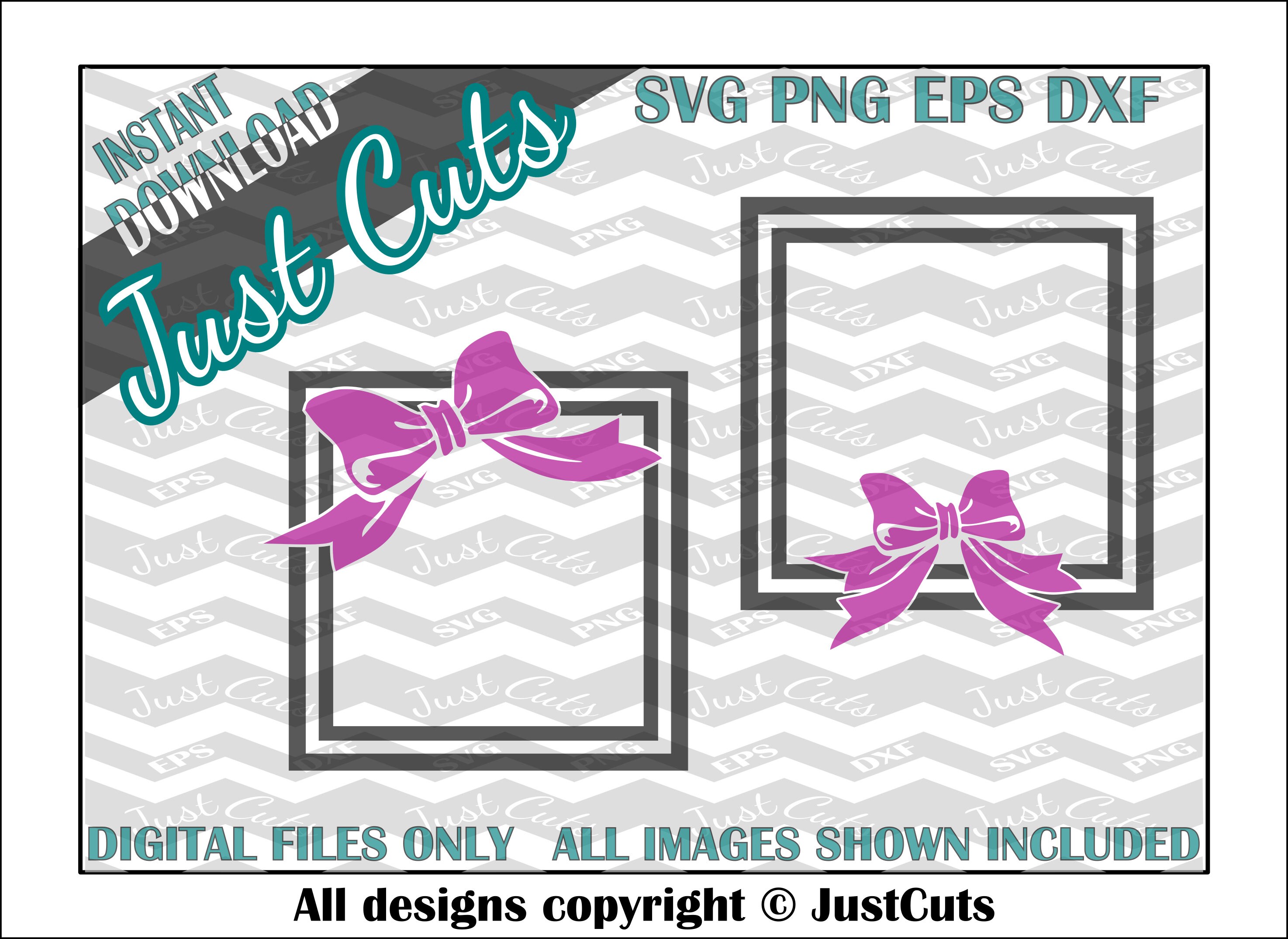 Bow Frames SVG Monogram Svg Eps Png Dxf Bows Fancy - Etsy