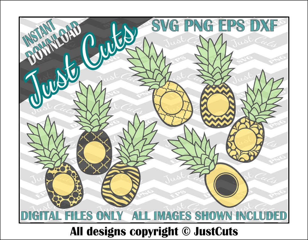 Fun Pineapple Frames, Pineapple SVG, Pineapples, Patterned Pineapples, Layered Svg, Svg Files ...