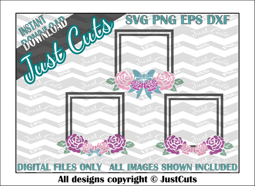 Rose Frame Bundle, SVG, Eps, Png, Dxf, Cutting Files, Svg Budles ...