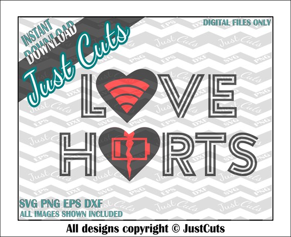 Love Hurts SVG SVG Files DXF Files Love Hurts Wifi Low | Etsy Denmark