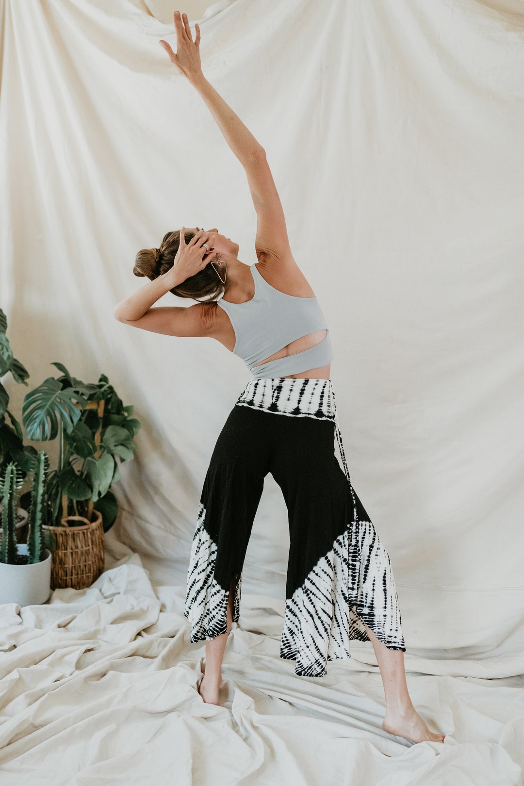 Tadasana Pant Black White Shibori hemp/organic Cotton Jersey - Etsy