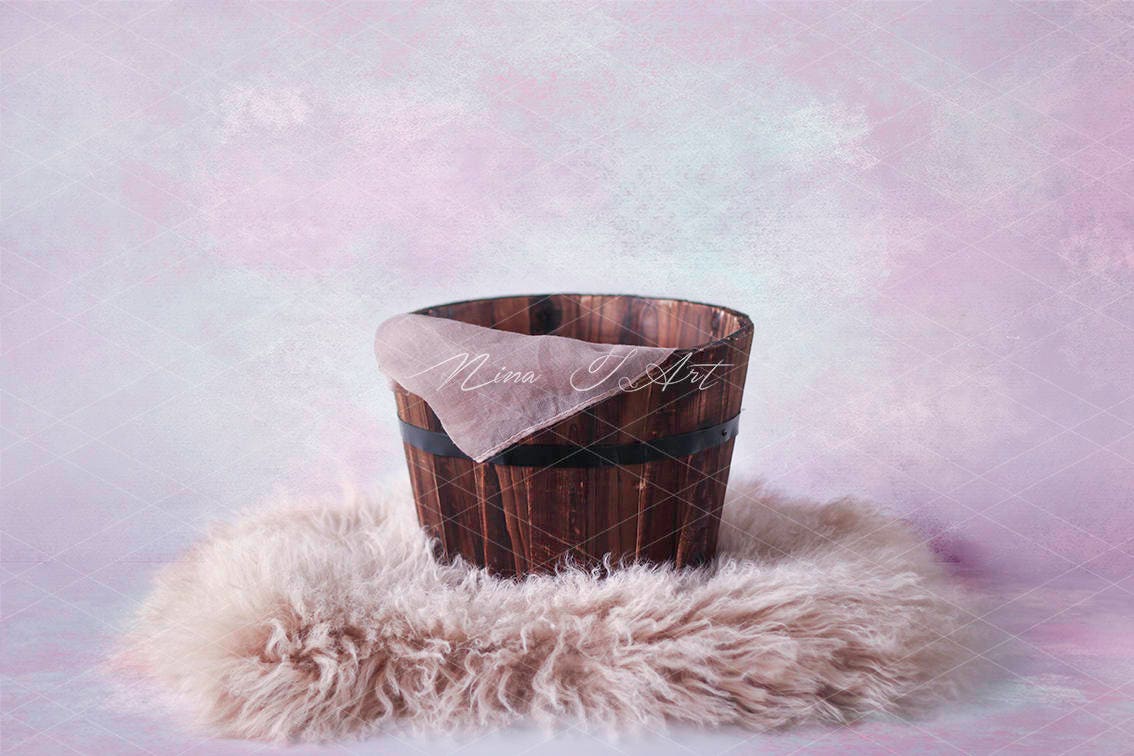 Digital Backdrop Newborn Girl Background Bucket Newborn Girl ...