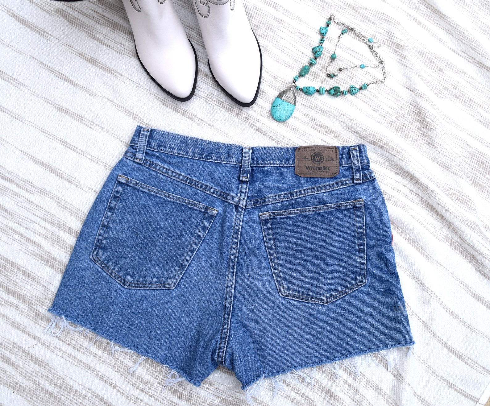 Wrangler Red Fringe Western Shorts, Cut off Western Shorts, Denim Cut ...