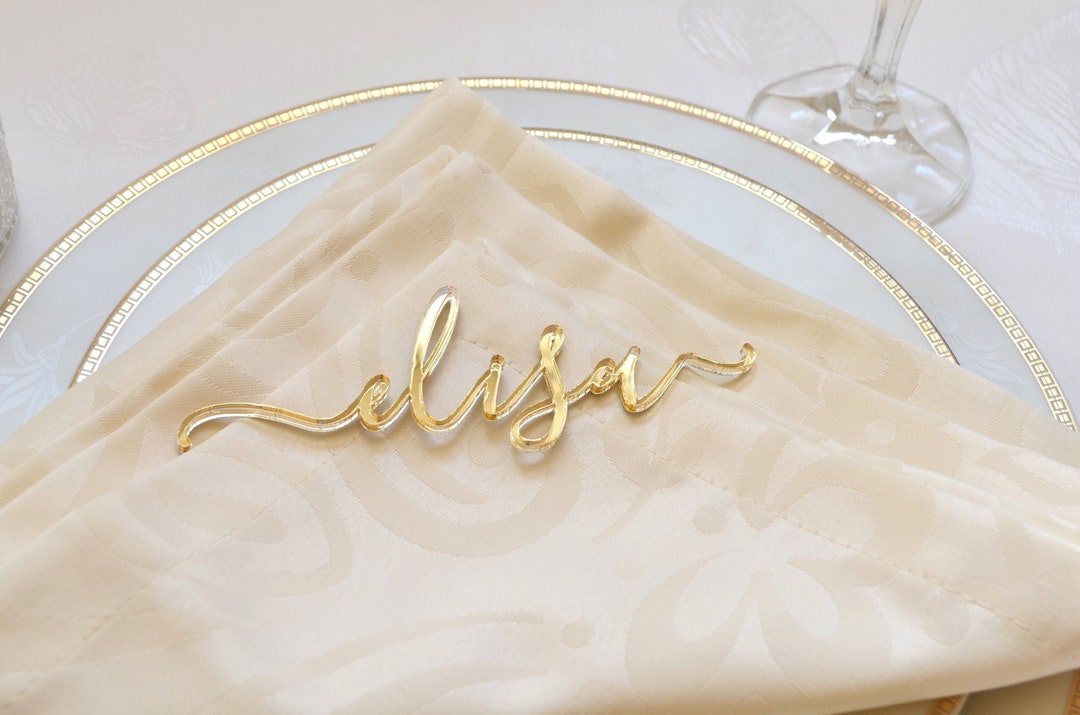 Wedding Place Cards | Custom Laser-cut Name Tags | Acrylic Names for ...