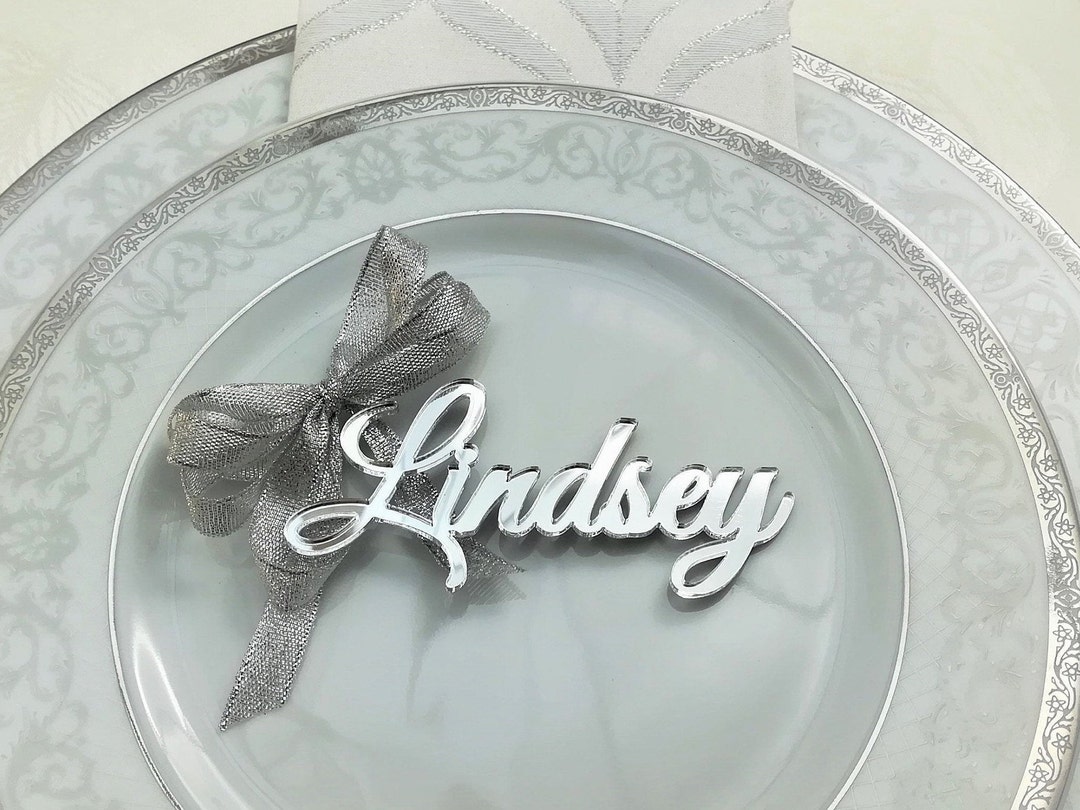Wedding Place Cards | Custom Laser-cut Name Tags | Acrylic Names for ...