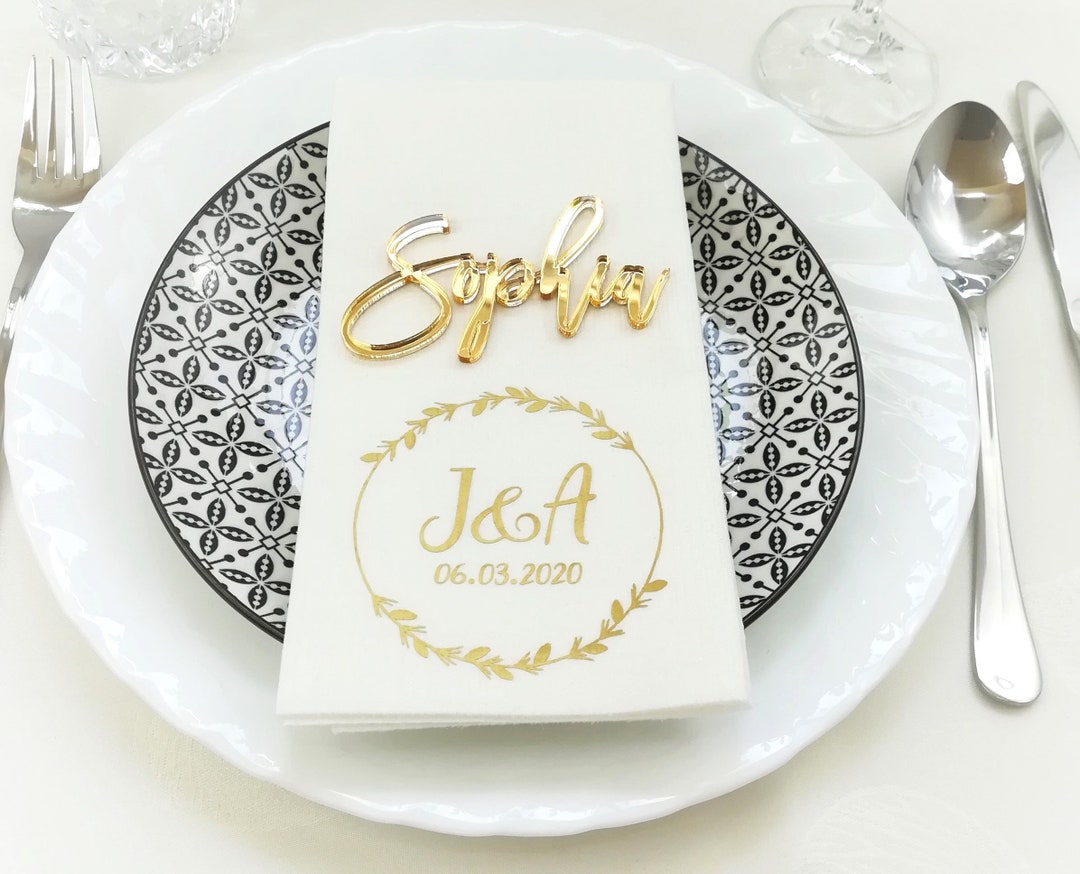Wedding Place Cards | Custom Laser-cut Name Tags | Acrylic Names for ...