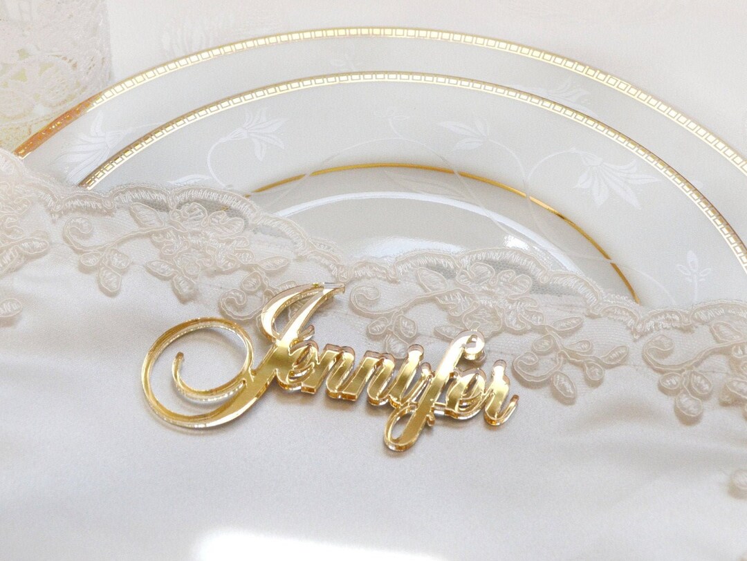 Wedding Place Cards | Custom Laser-cut Name Tags | Acrylic Names for ...