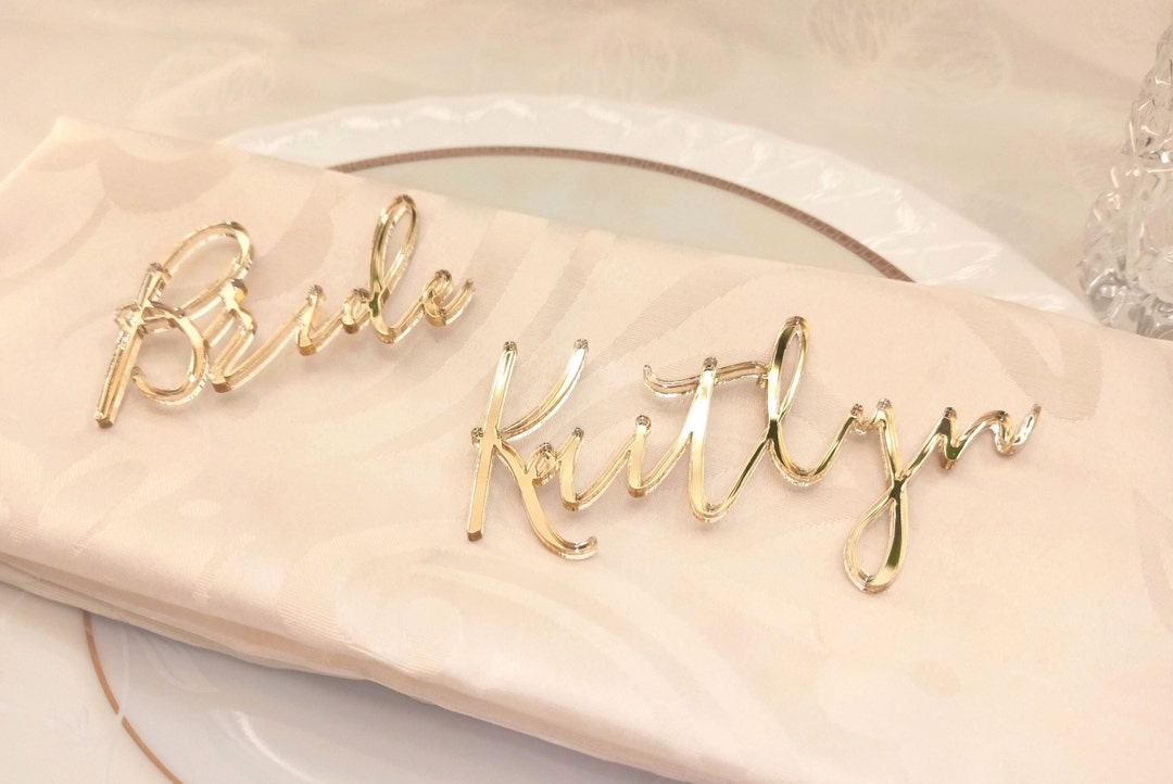 Wedding Place Cards Custom Laser-cut Name Tags Acrylic Names for ...
