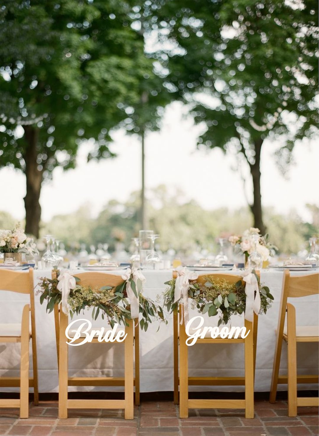 Custom Bride and Groom Chair Signs - Etsy