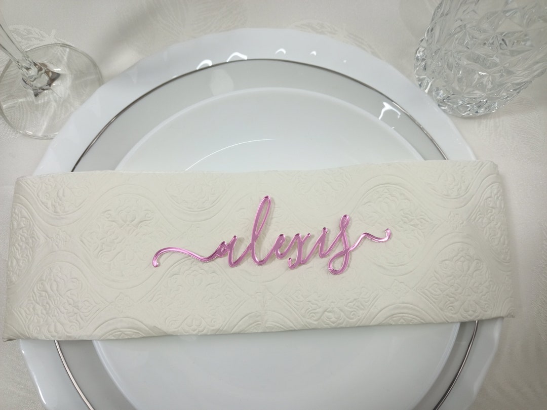 Wedding Place Cards | Custom Laser-cut Name Tags | Acrylic Names for ...