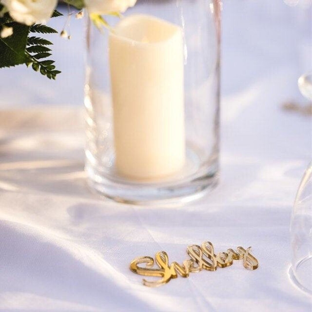 Wedding Place Cards | Custom Laser-cut Name Tags | Acrylic Names for ...