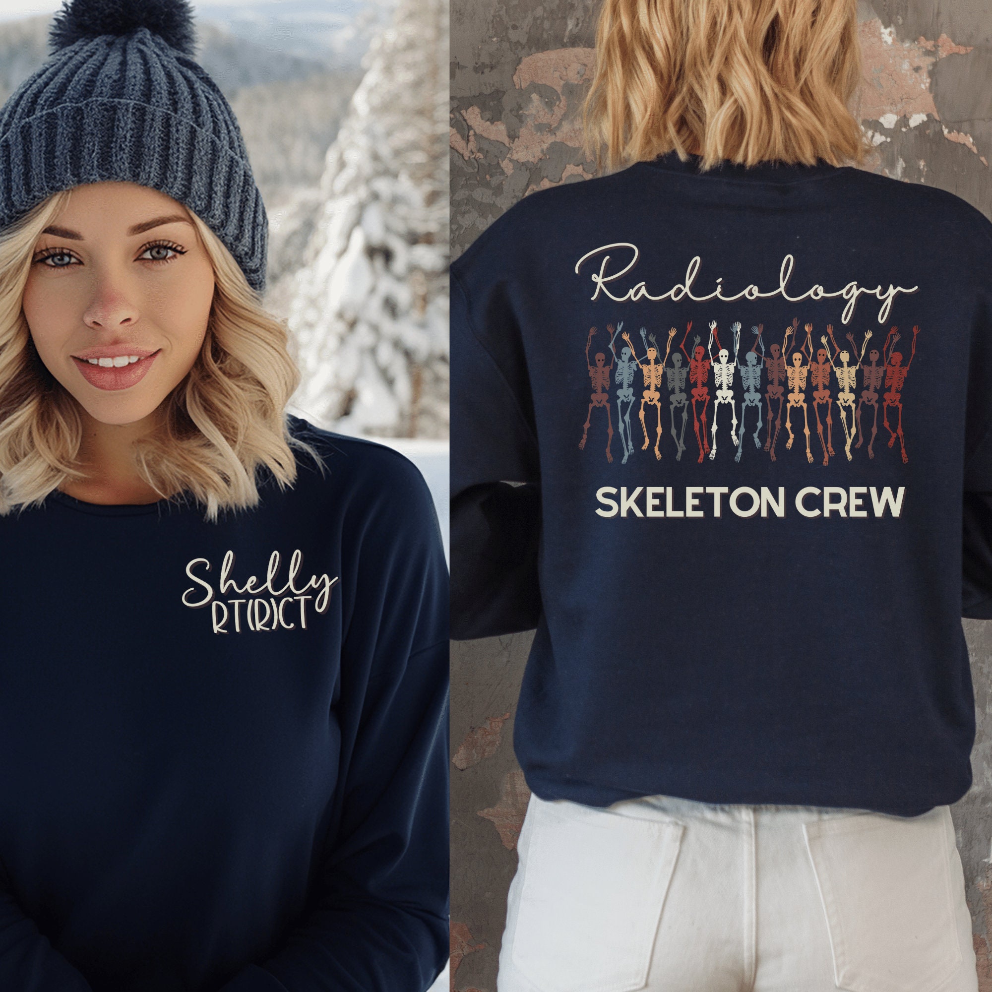 Personalized Radiology Technologist Skeleton Crew Sweatshirt, Rad Tech ...