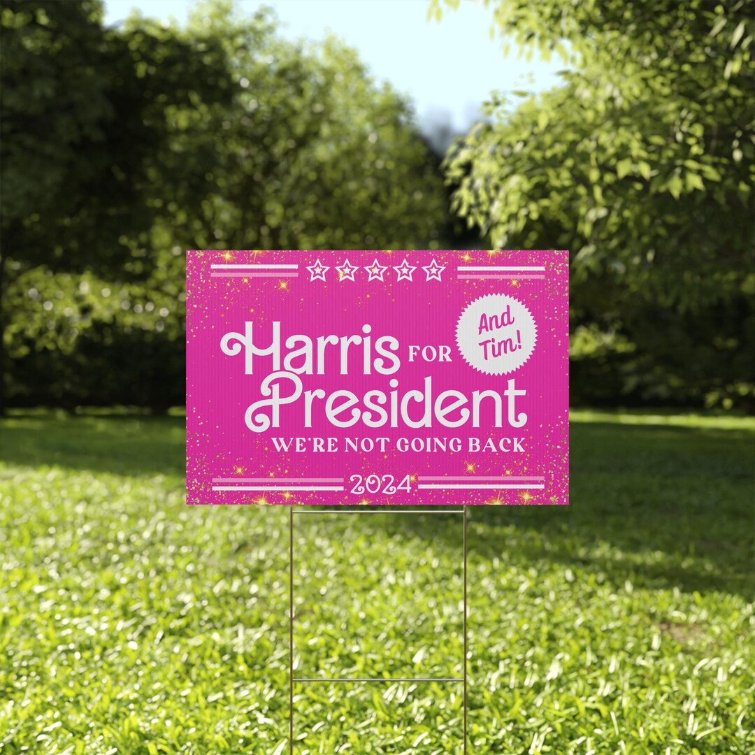 Pink Harris Walz Yard Sign Double Sided Harris for President Kamala ...