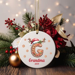 Personalized Letter Name Ornament 2024 Custom Christmas Family Ornament ...